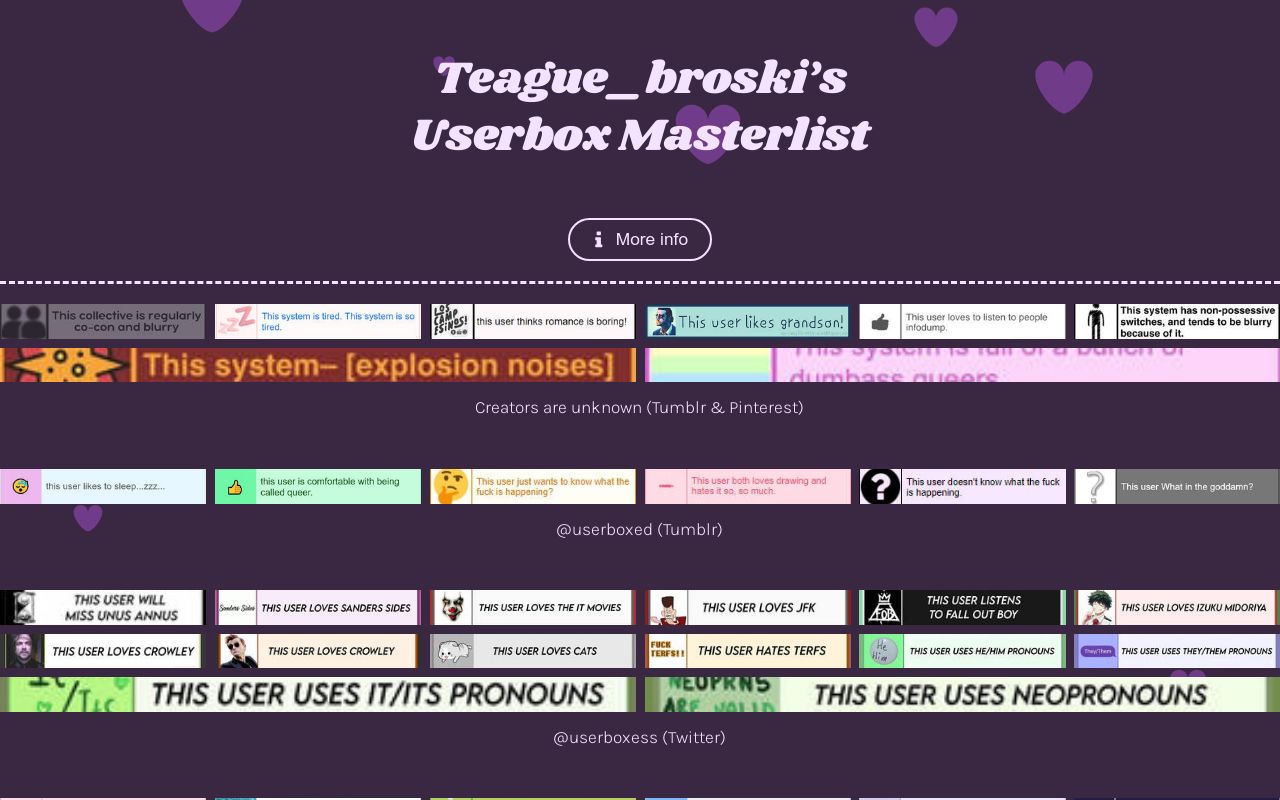 Teaguebroski Userbox Masterlist